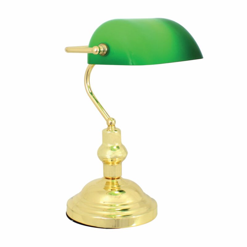 LightStore - Lawyer's - Desk Lamp - Polished Brass / Green Shade